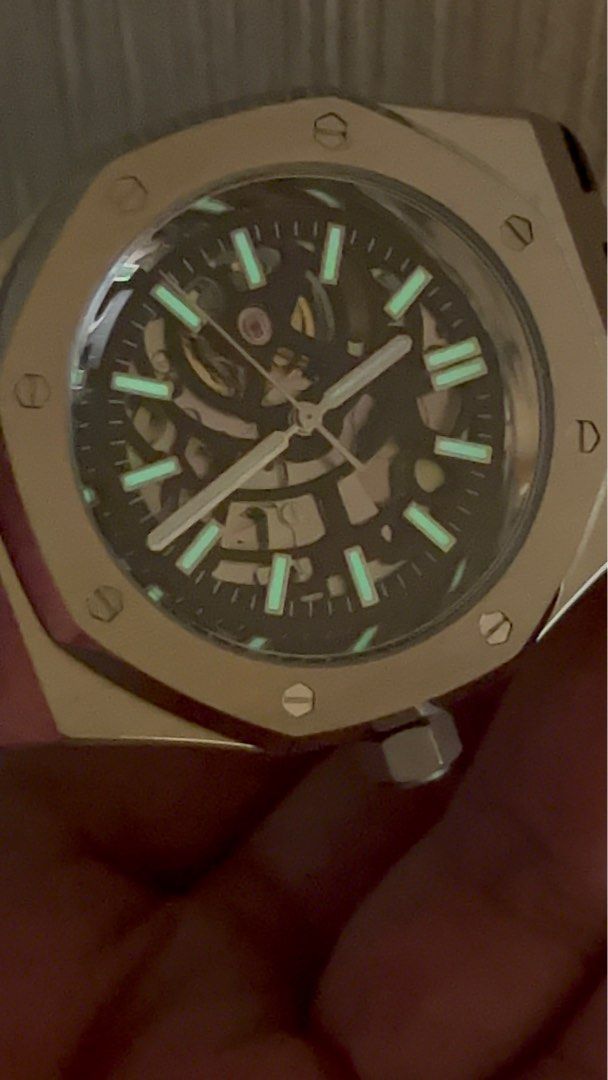 Custom watch nh35 skeleton face, Men's Fashion, Watches & Accessories ...