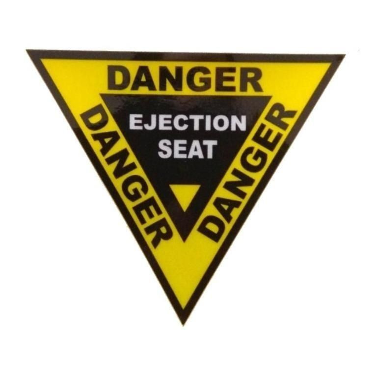 Danger Pilot Ejection Seat Yellow Reflective Decal Sticker, Hobbies ...