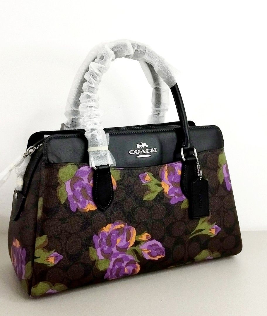 Darcie Carryall In Signature Canvas With Rose Print, Luxury, Bags ...