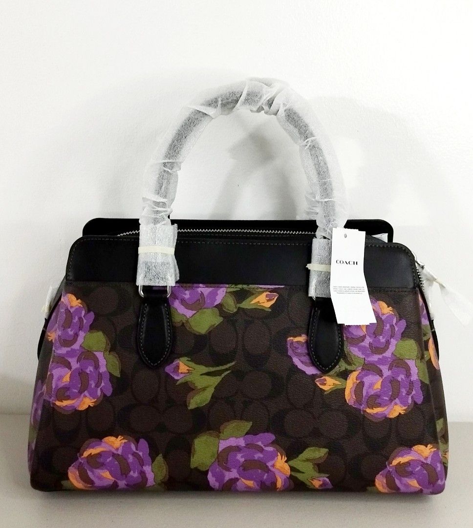 Darcie Carryall In Signature Canvas With Rose Print, Luxury, Bags ...
