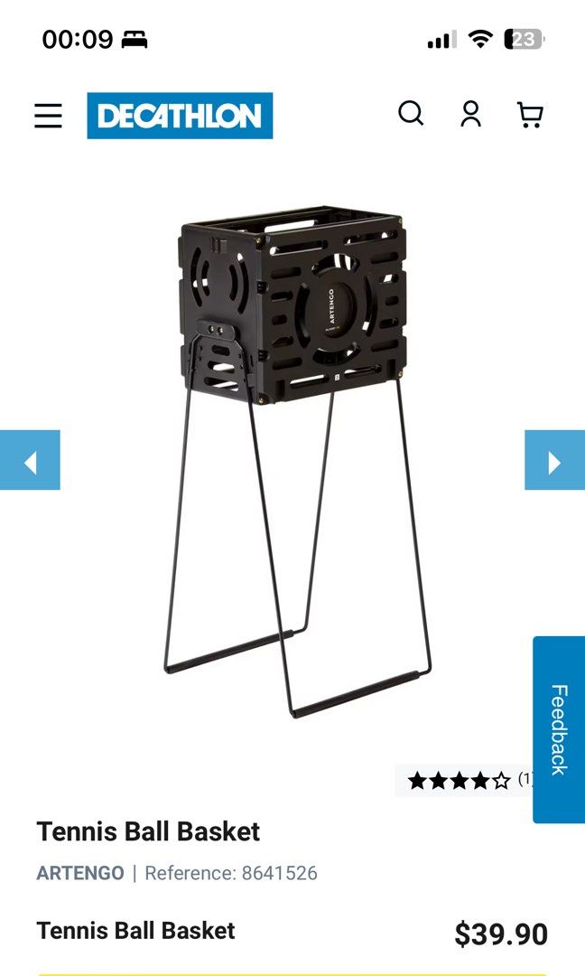 DECATHLON ARTENGO tennis ball basket, Sports Equipment, Other Sports ...