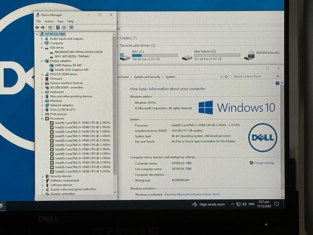 DELL OptiPlex 7080 Workstation Business Office WFH School HBL Essential ...