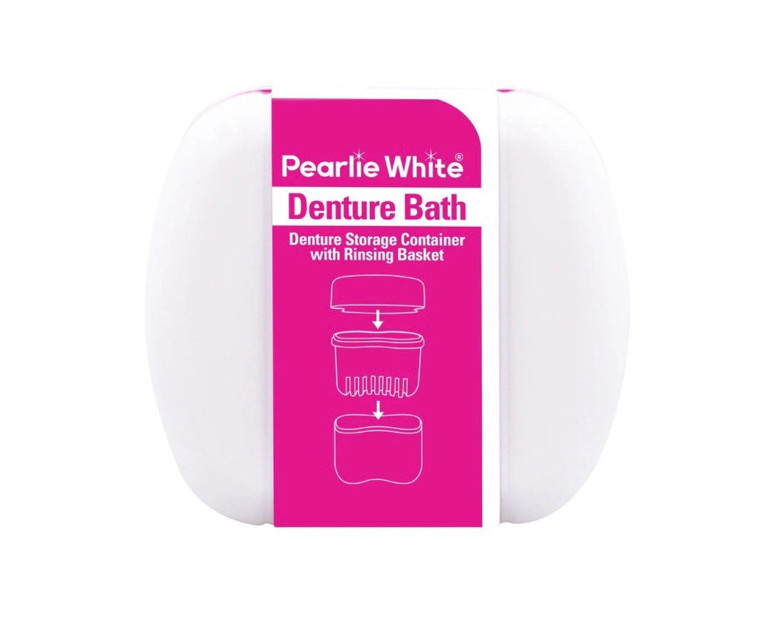 Denture Bath - Denture Container With Rinsing Basket, Beauty & Personal ...