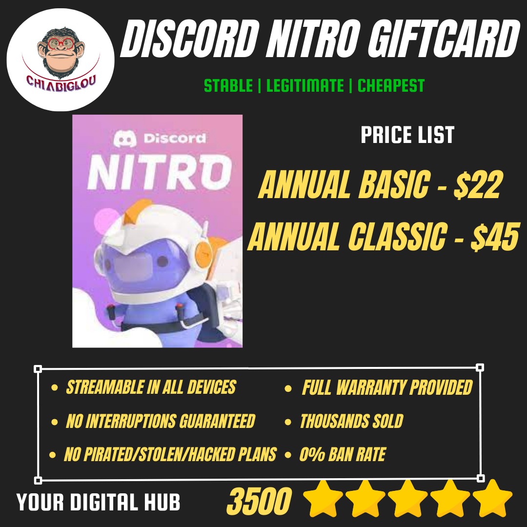 Discord Nitro Giftcard, Video Gaming, Gaming Accessories, Game Gift ...