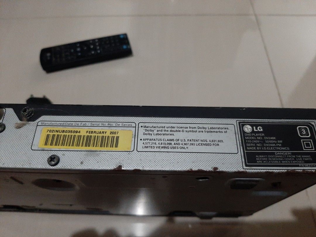 DVD/VCD/CD Player Merek LG DV246K, Elektronik, TV & Perlengkapan Hiburan di Carousell