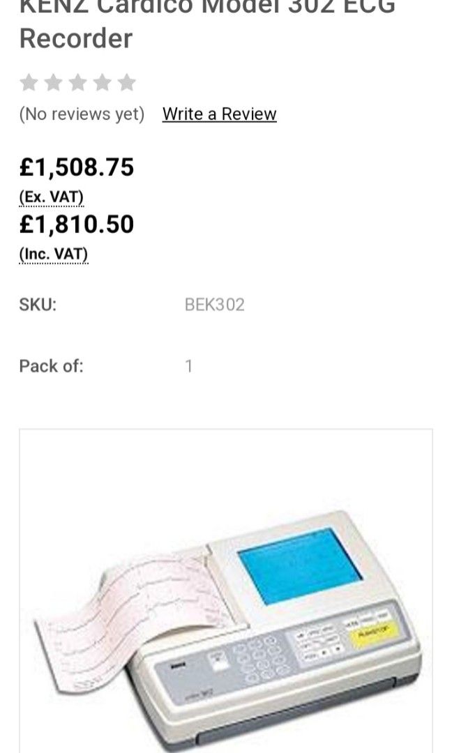 ECG Recorder | Kenz Cardico Model 302, Health & Nutrition, Medical ...