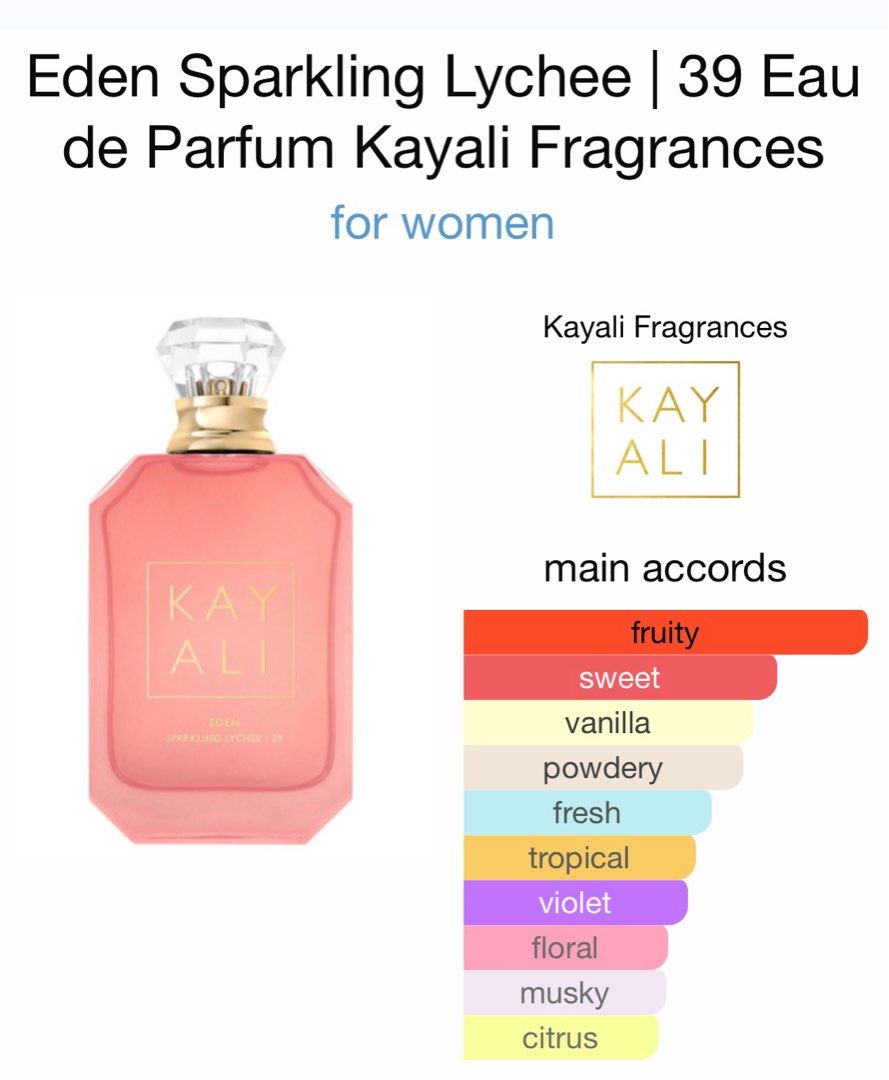 Eden Sparkling Lychee Decants by Kayali, Beauty & Personal Care ...