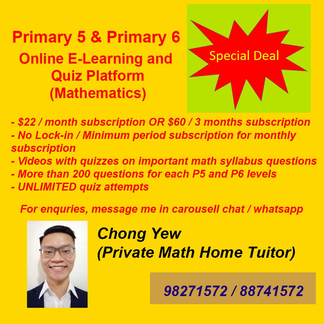 E-Learning Platform for Primary 5 and Primary 6 Maths, Learning & Enrichment, Enrichment ...