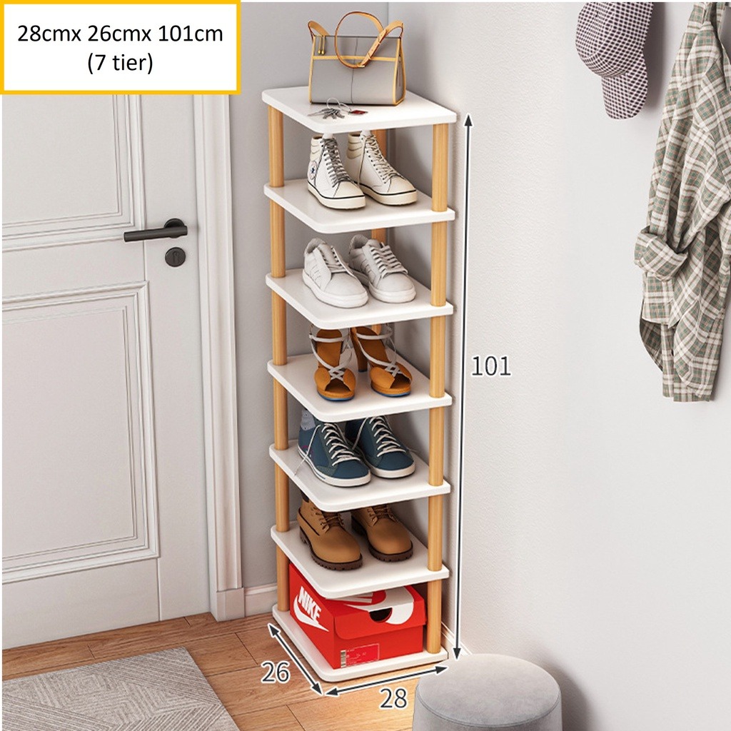 [FREE DELIVERY] Shoe Rack Wood Home Shoe Cabinet metal Shoes Rack BTO ...