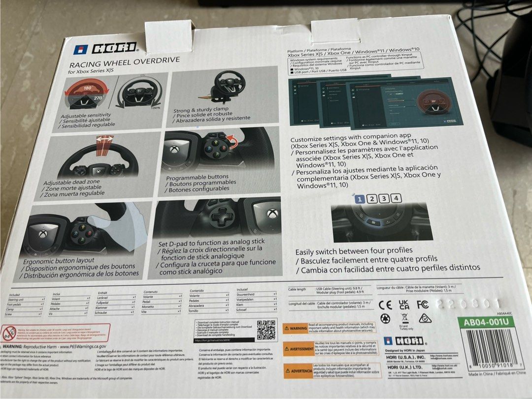 Hori Racing Wheel Overdrive for Xbox, Video Gaming, Gaming Accessories ...