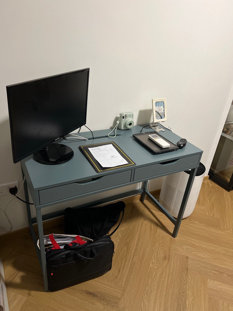 Ikea ALEX Study Table Desk, Furniture & Home Living, Furniture, Tables ...