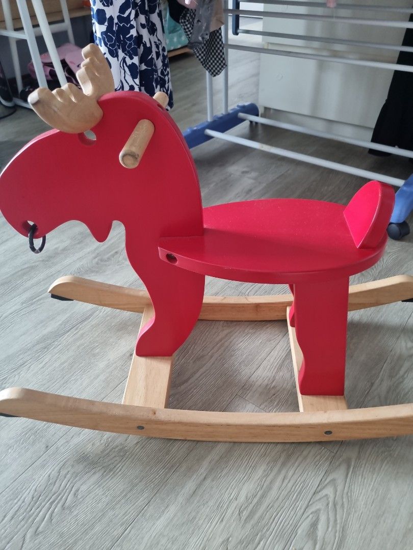 Ikea Wooden Rocking Moose, Babies & Kids, Baby Nursery & Kids Furniture ...