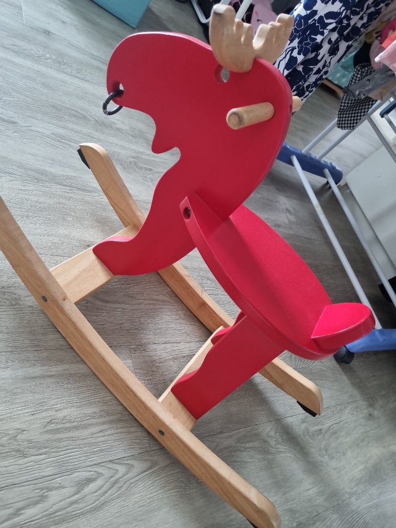 Ikea Wooden Rocking Moose, Babies & Kids, Baby Nursery & Kids Furniture ...