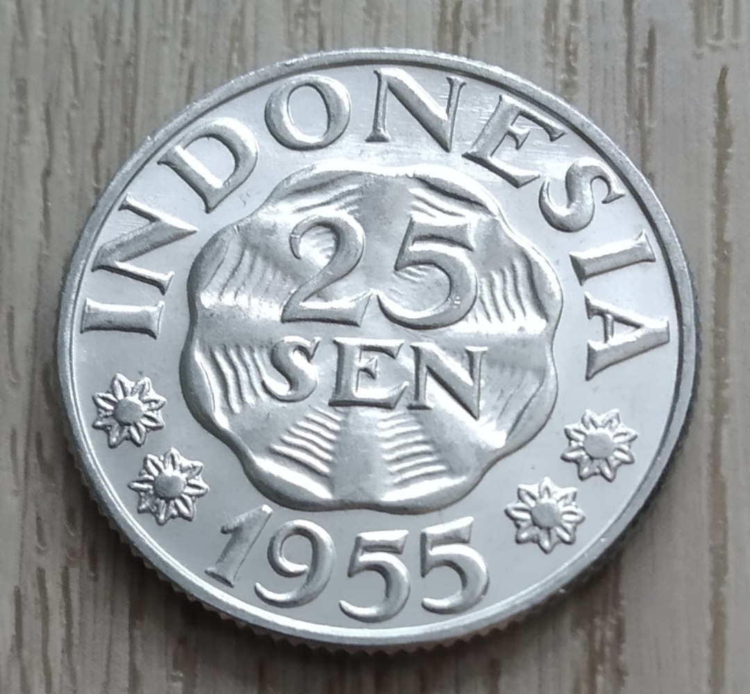 Indonesia 1955 25 Sen Unc Coin, Hobbies & Toys, Memorabilia ...