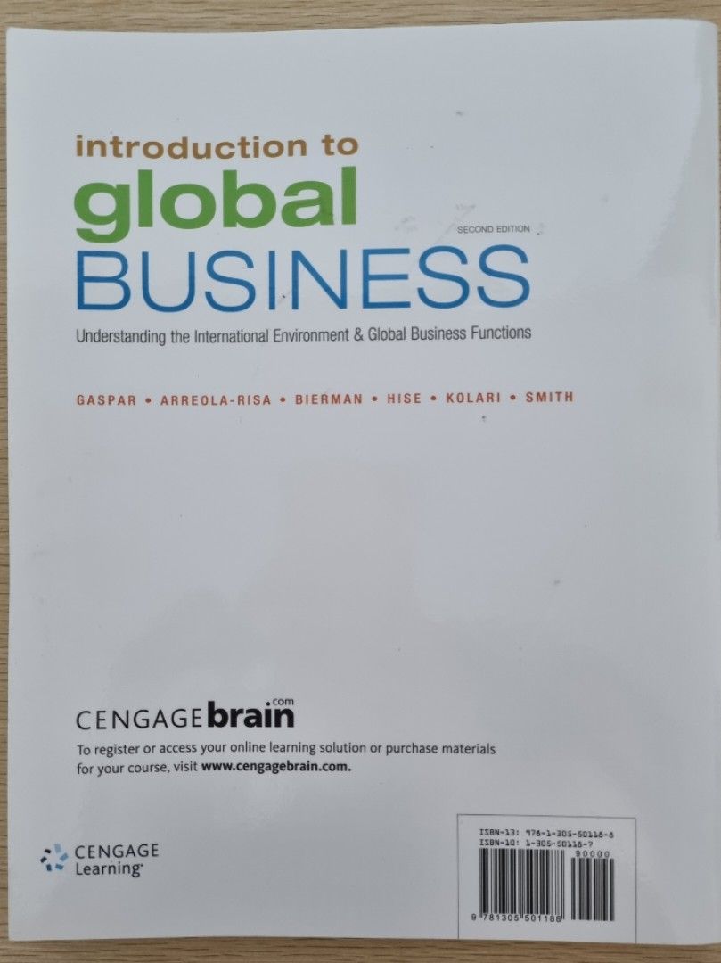 Introduction to Global Business 2nd Ed BUS219, Hobbies & Toys, Books ...