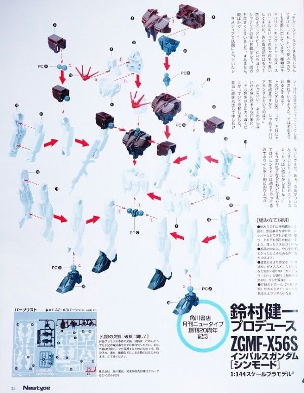 Japan Limited Impulse Gundam Shinn mode Ng 1/144 Newtype Magazine ...