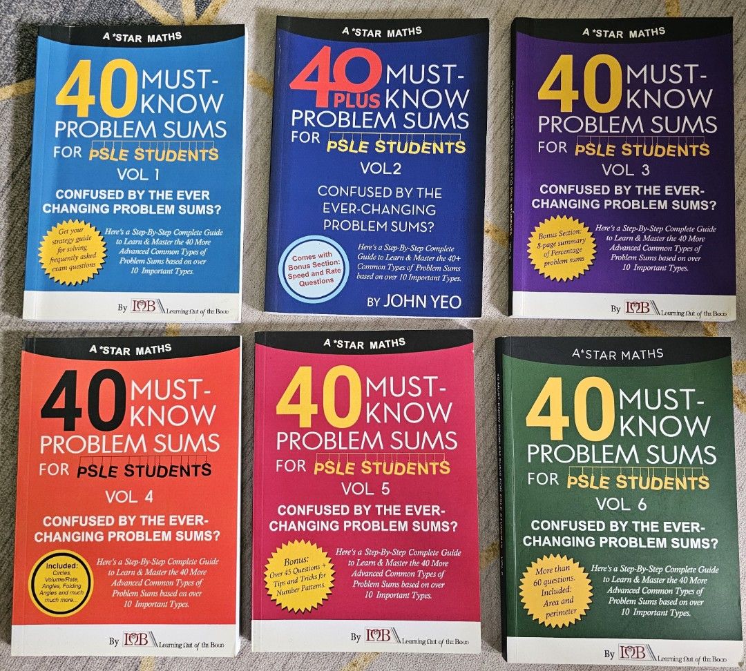 LOB 40 must-know problem sums for psle students Vol 1-6 (6 books for ...