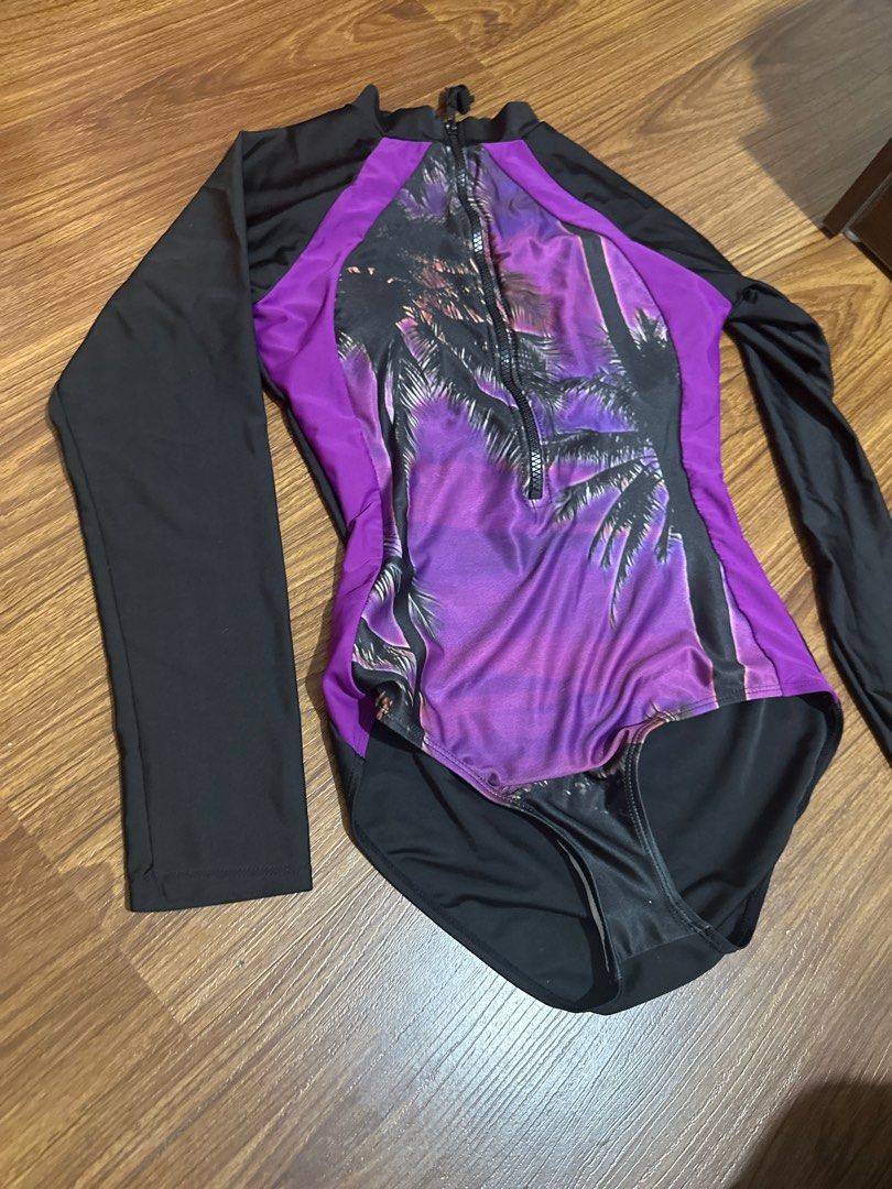 Long sleeve one piece rash guard, Women's Fashion, Swimwear, Bikinis ...