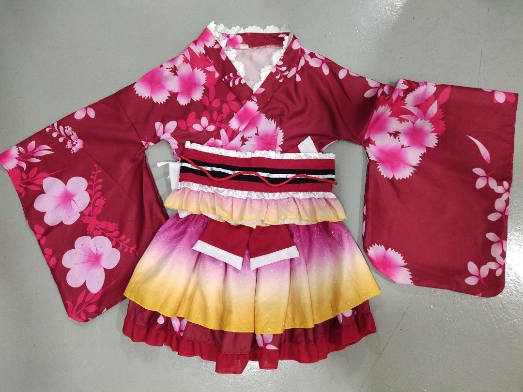 Maki Love Live Yukata Cosplay Outfit Full Set, Women's Fashion, Dresses ...