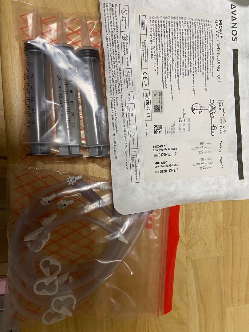 胃造口mic-key gastrostomy feeding tube, extension set, 健康及營養食用品, 醫療用品和工具 ...