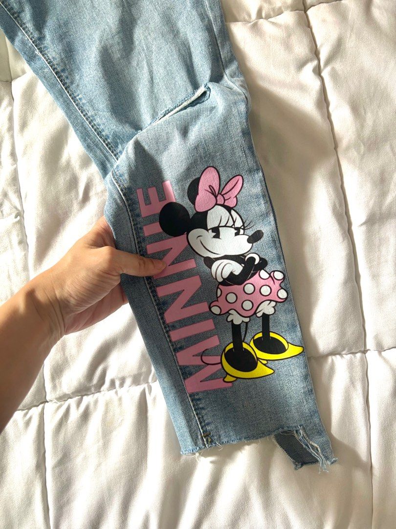 Mickey Mouse Minnie Mouse Denim Pants, Women's Fashion, Bottoms, Jeans ...