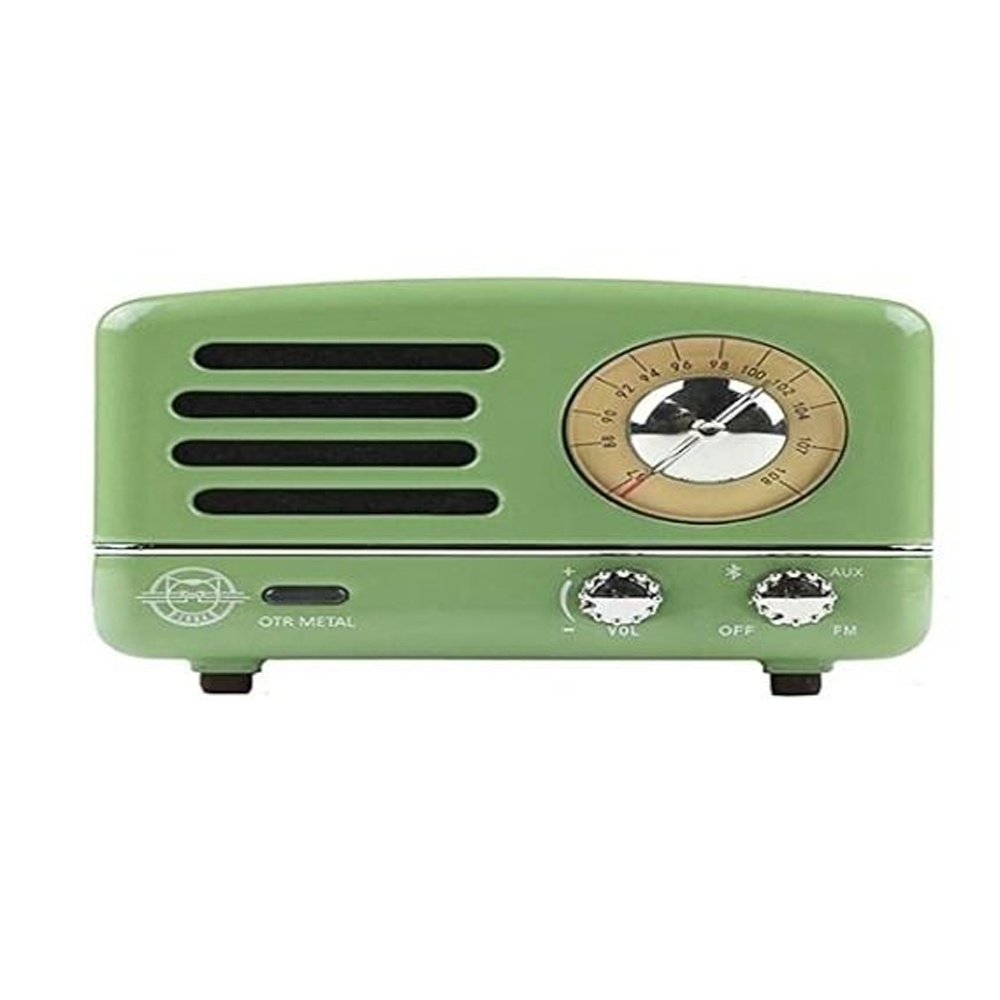Muzen M-OTR Metal Green Portable Wireless FM Radio and Bluetooth ...