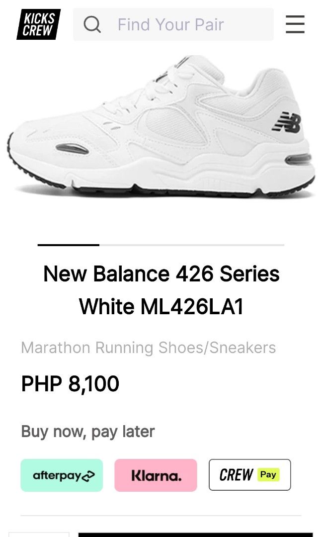 NEW BALANCE 426 SERIES WHITE 8 MEN, Men's Fashion, Footwear, Sneakers ...