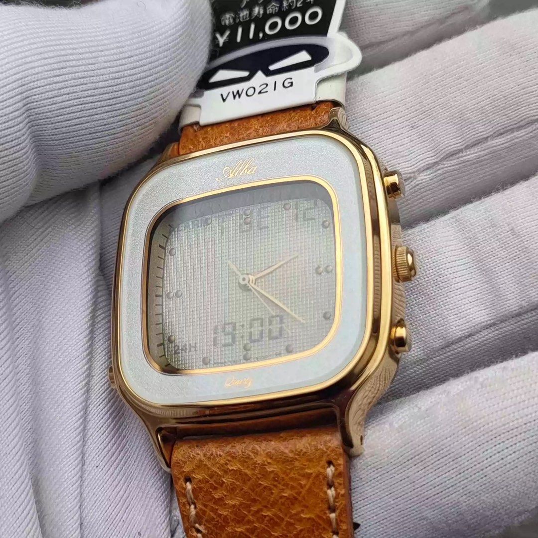 NOS New Old Stock Alba Dual Display Digital Square Watch, Men's Fashion ...