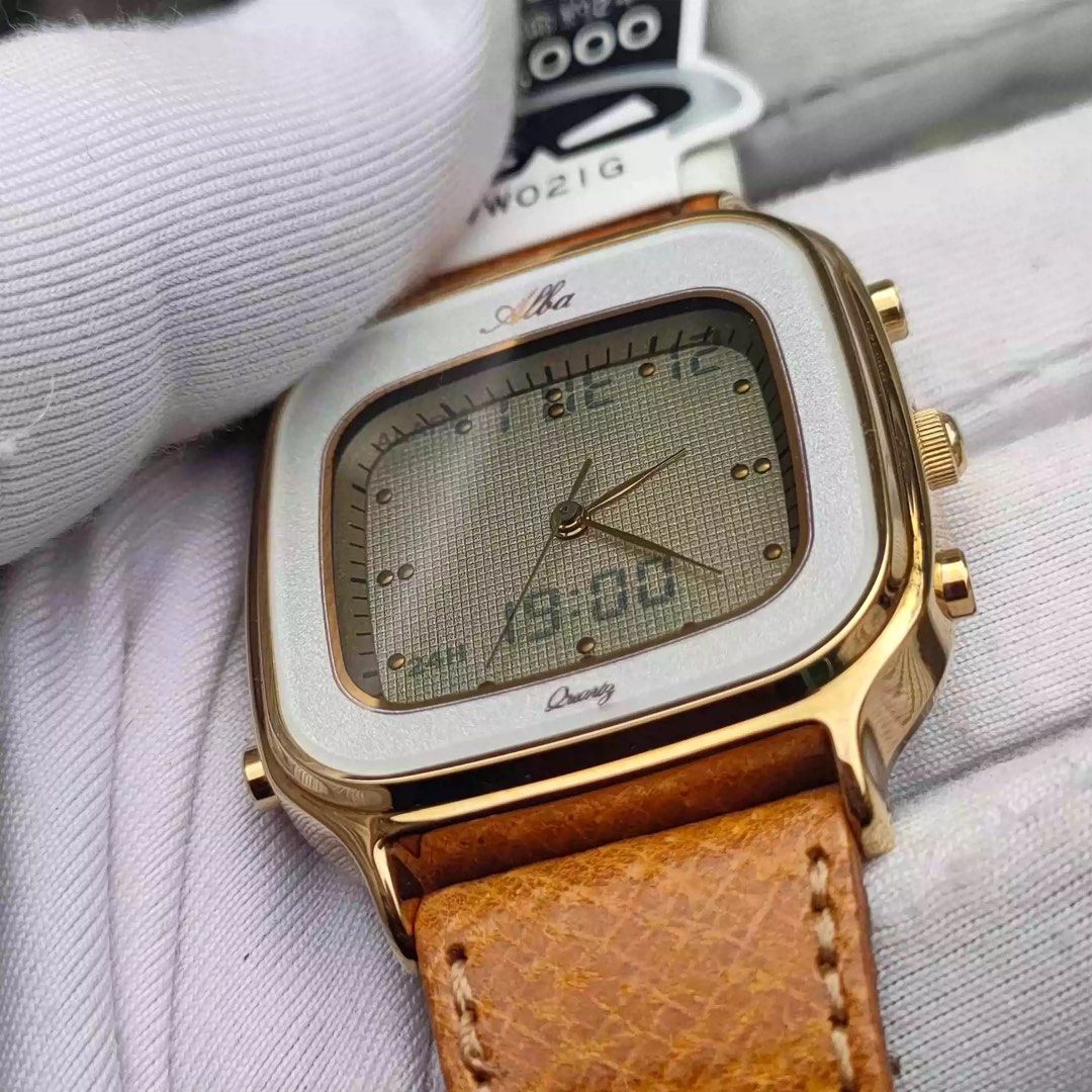 NOS New Old Stock Alba Dual Display Digital 31mm Square Watch, Men's ...