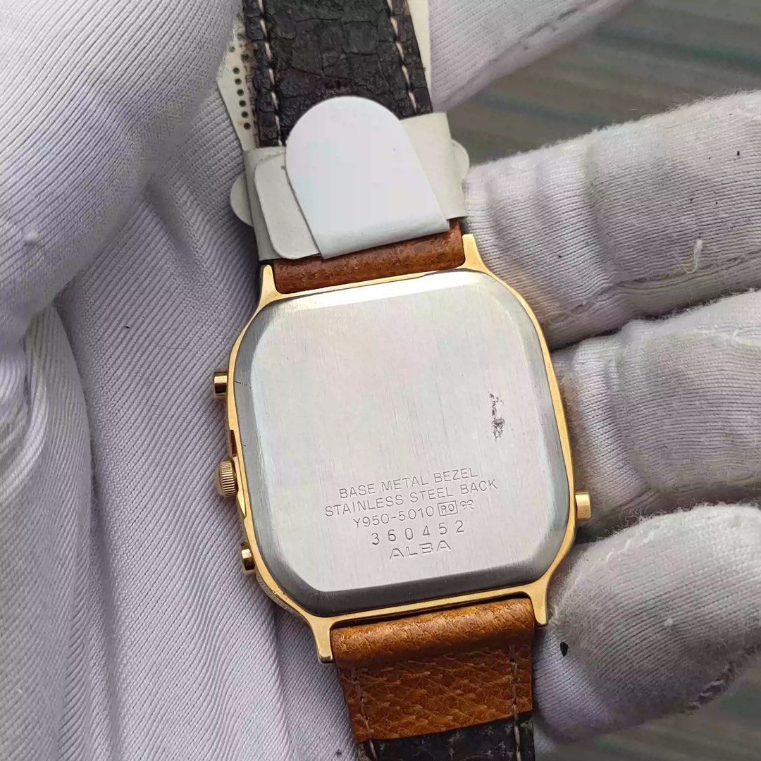 NOS New Old Stock Alba Dual Display Digital Square Watch, Men's Fashion ...