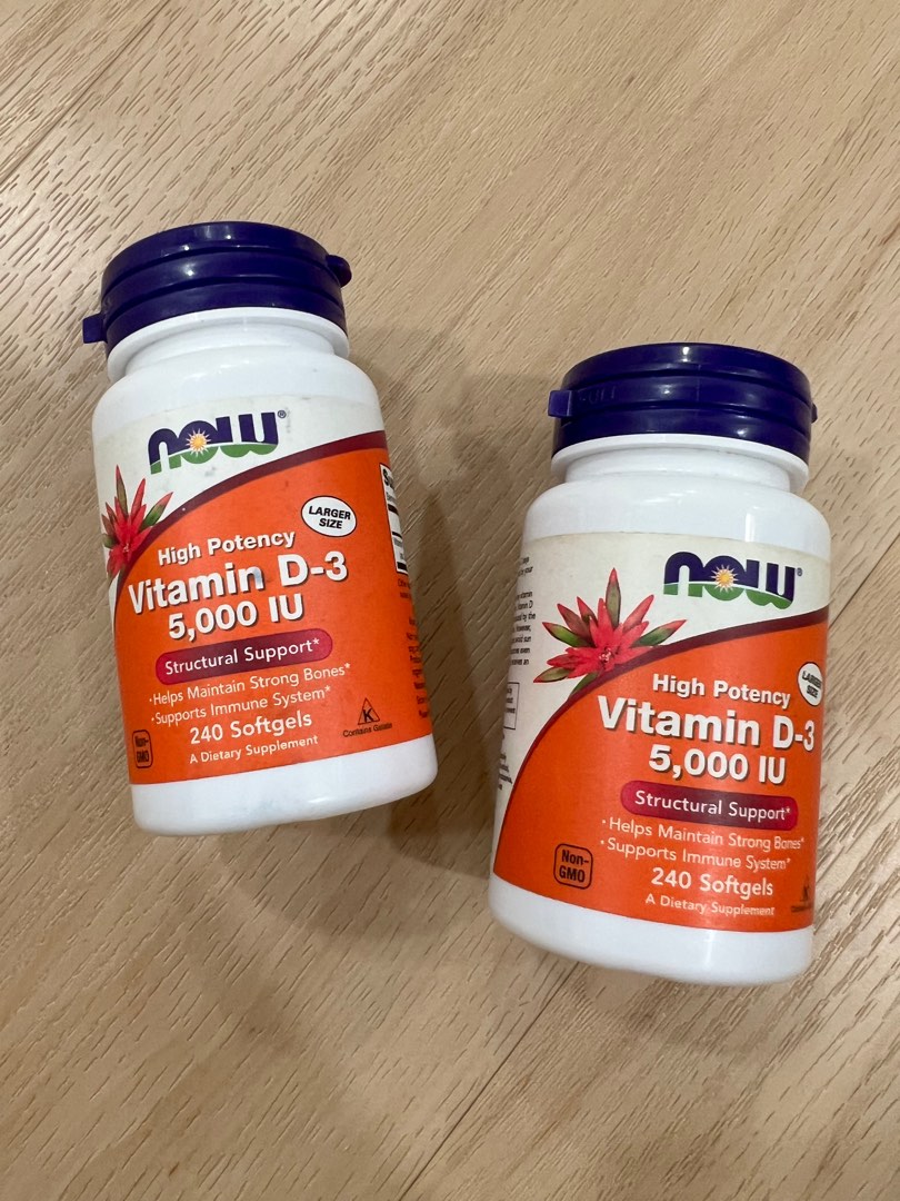 Now Vitamin D3 5000 IU, Health & Nutrition, Health Supplements ...