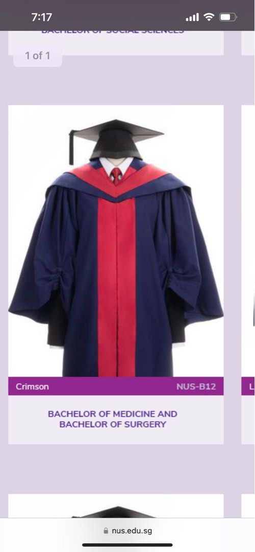 NUS Graduation Gown (Yong Yoo Lin Medical School), Everything Else on ...