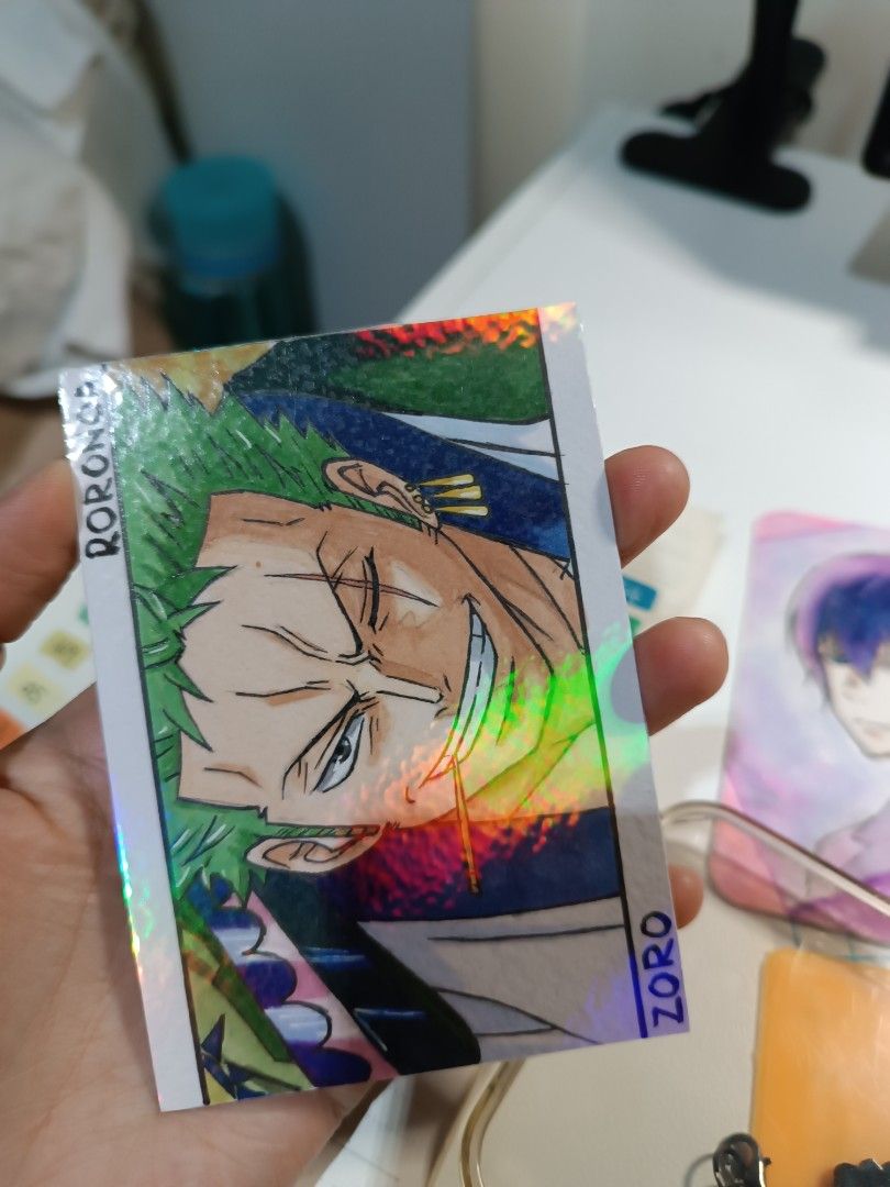 One piece - self-drawn anime art card with laminated commision, Hobbies ...