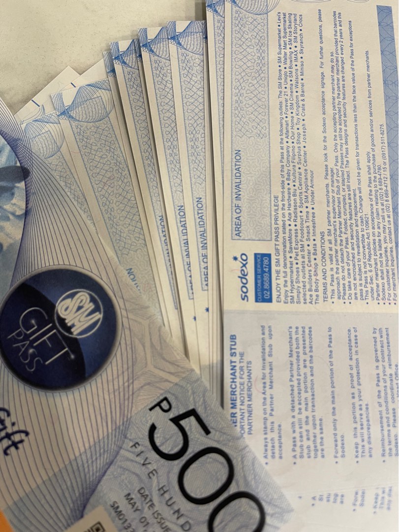 P500 Sodexo SM Gift Pass (30 pcs) - Worth PHP 15,000, Tickets ...