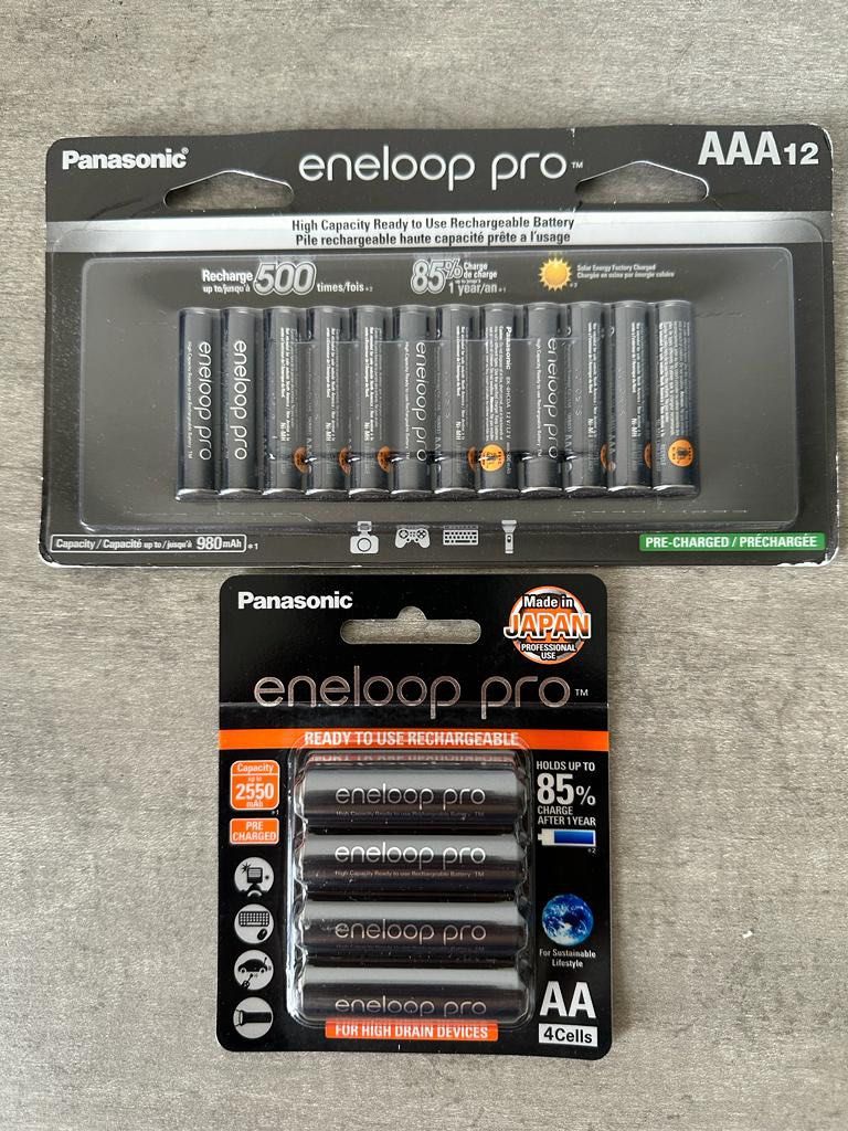 Panasonic eneloop pro AAA 12 & AA 4 rechargeable batteries - Factory ...