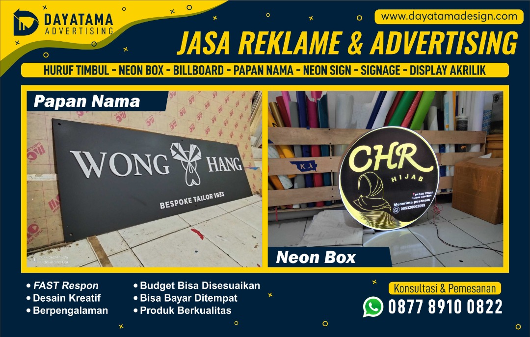 Papan Nama Akrilik | Papan Nama Kantor | Papan Nama Toko | Neon Box ...
