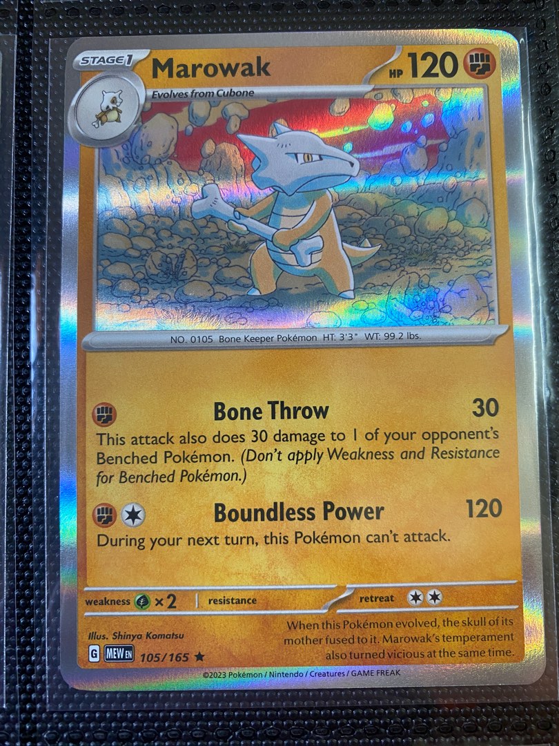 Pokemon TCG Marowak 105/165 Holo Rare Scarlet & Violet 151, Hobbies ...