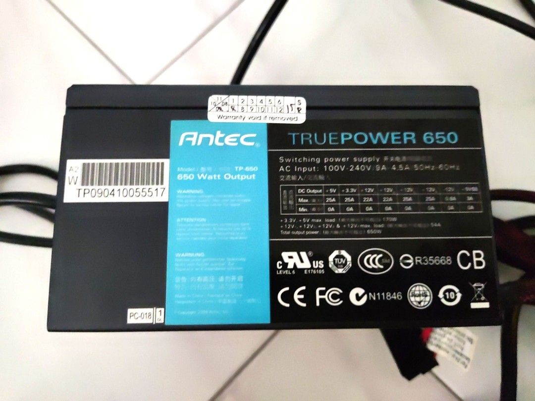 Power supply, 650W antec, Computers & Tech, Parts & Accessories, Cables ...