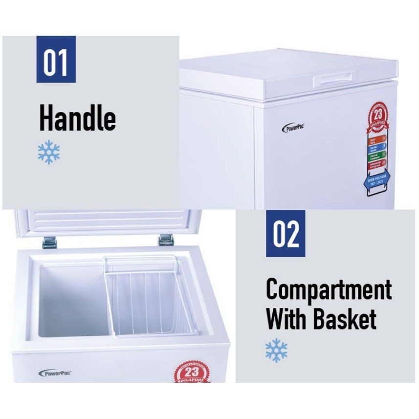 PowerPac Chest Freezer 100L CFC Free, Chiller & Freezer (PPFZ100), TV ...