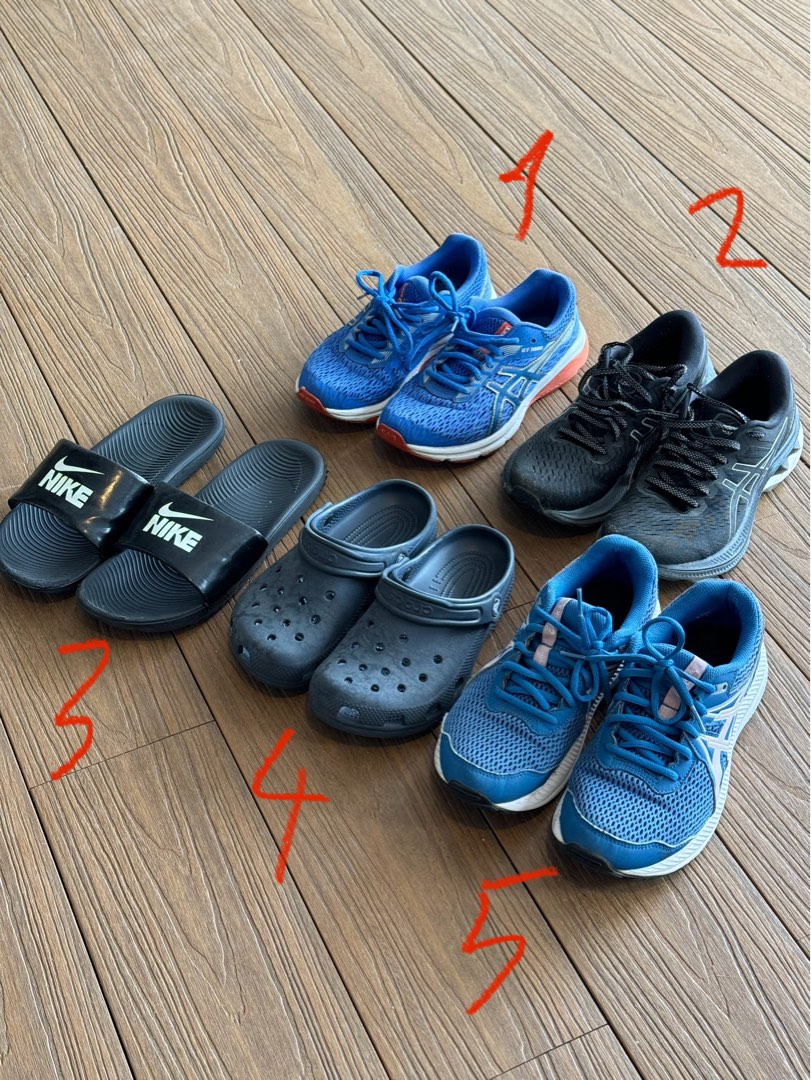Pre-loved ASIC Kayano27, GT-1000, Contend 7, Nike Slides, crocs, Babies ...