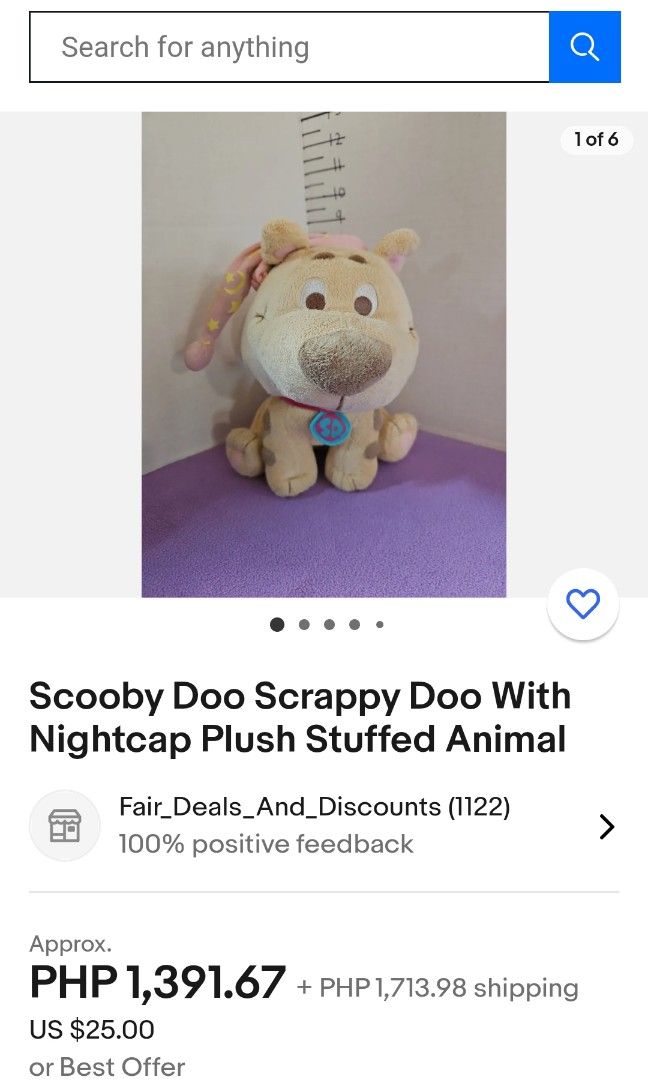 RARE SCOOBY DOO SCRAPPY DOO WITH NIGHTCAP PLUSH TOY, Hobbies & Toys ...
