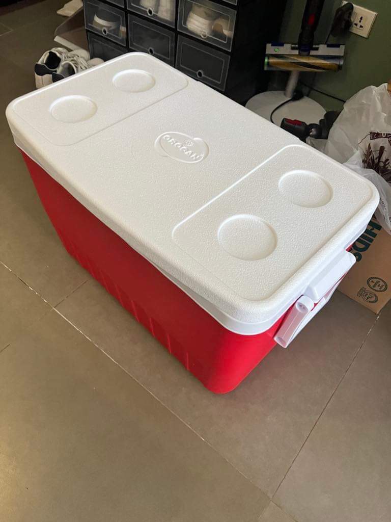 Red Orocan Cooler Box 45 Liters, Furniture & Home Living, Outdoor ...