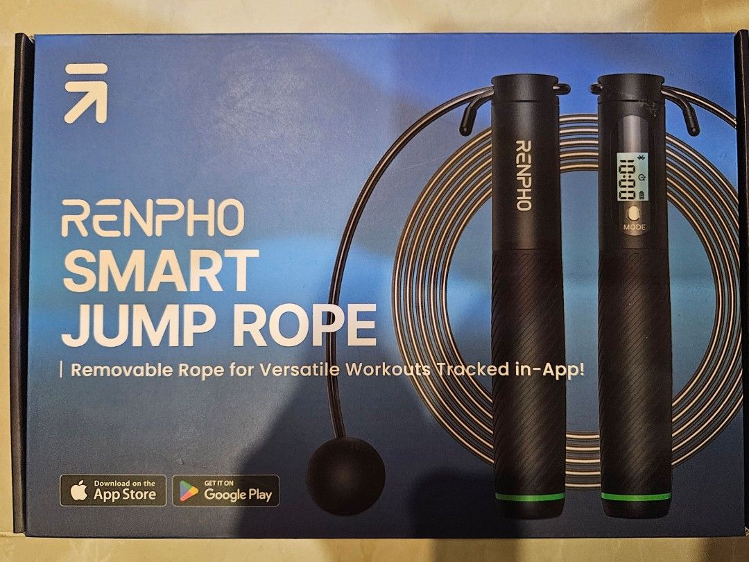 Renpho smart jump rope, Sports Equipment, Exercise & Fitness, Toning ...