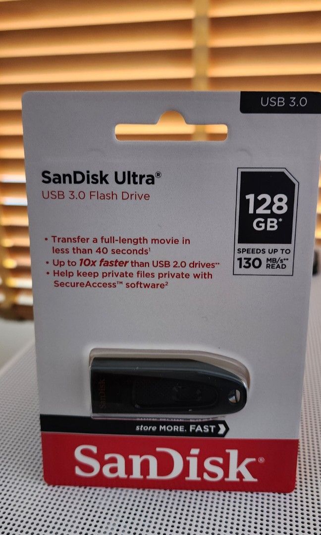 SanDisk Ultra 128 GB USB 3.0 thumbdrive, Computers & Tech, Parts ...