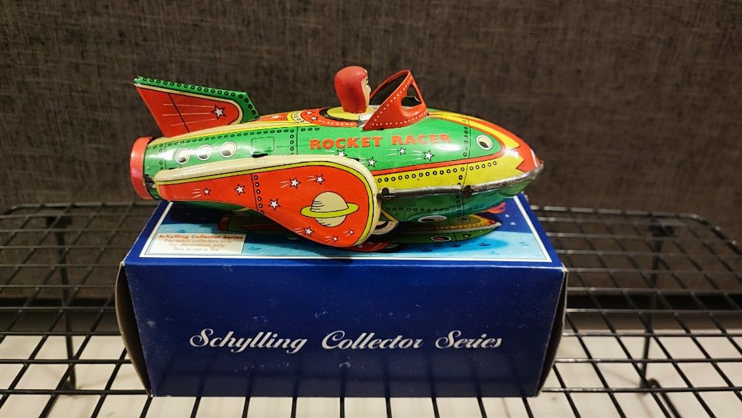 Schylling Collector Series Rocket Racer Tin Toy with Friction & Siren Features, Hobbies & Toys ...