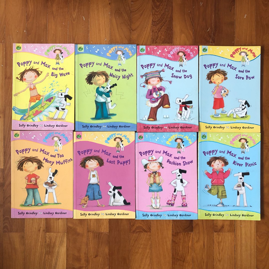 Set of 8 Poppy and Max English story books phonics readers for children ...