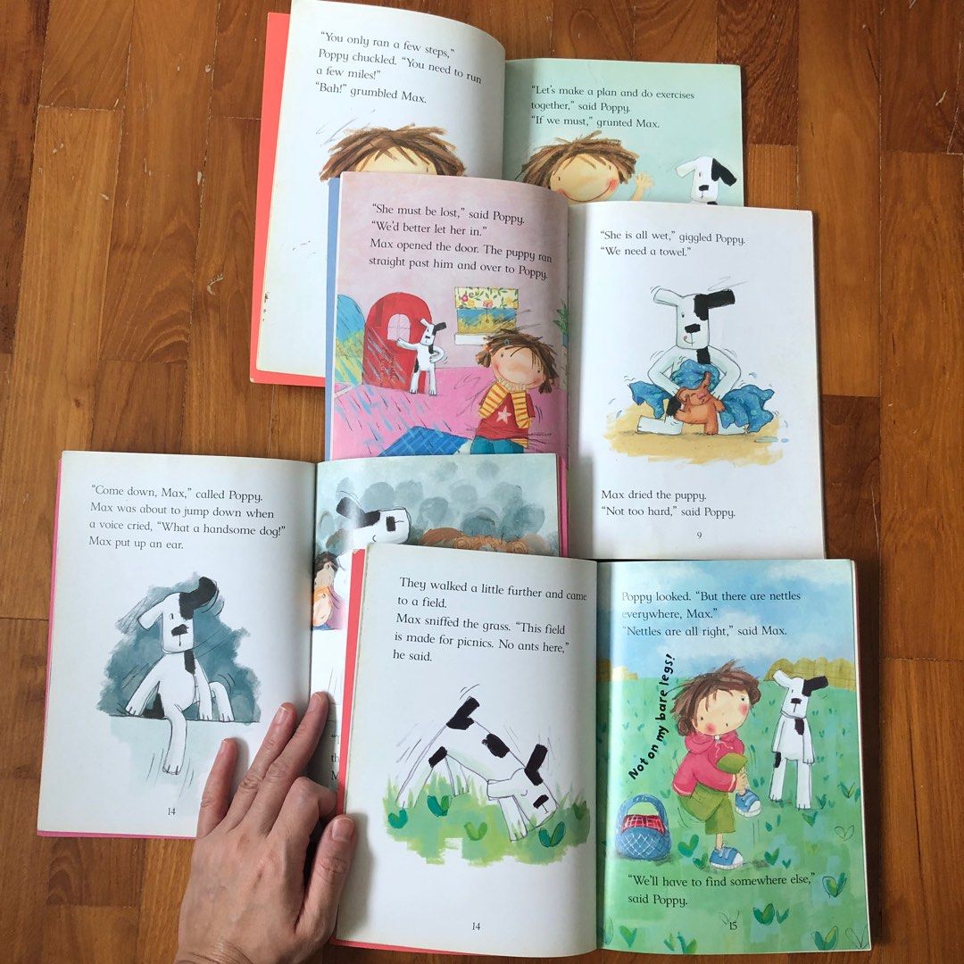 Set of 8 Poppy and Max English story books phonics readers for children ...