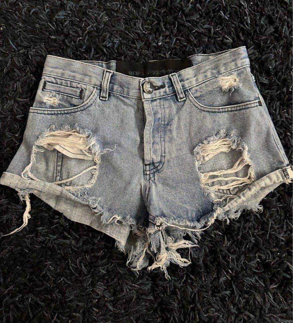 Sexy ripped denim shorts, Women's Fashion, Bottoms, Shorts on Carousell