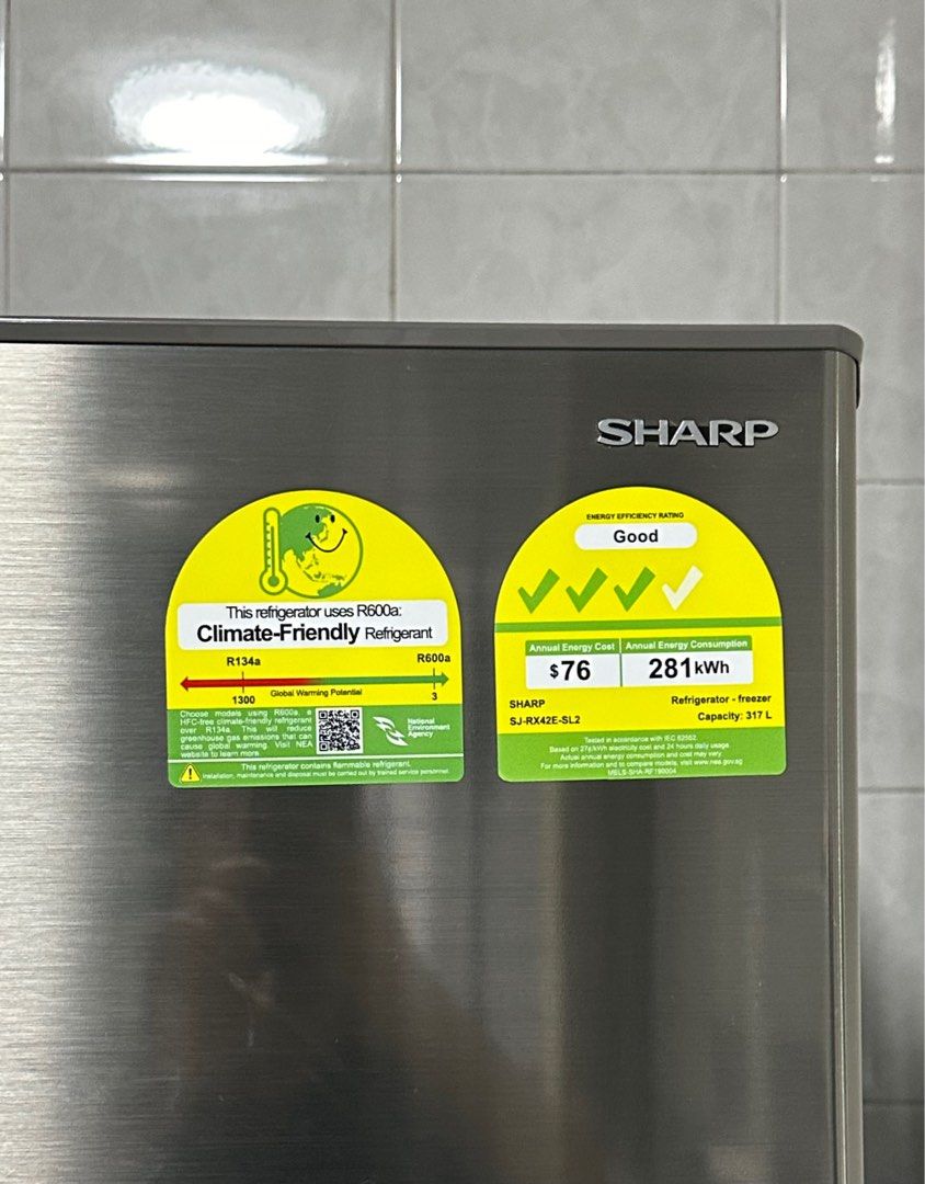 Sharp Fridge SJ-RX42E-SL2, TV & Home Appliances, Kitchen Appliances ...