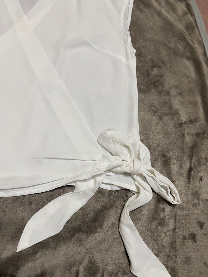 Shein White sheer office blouse, Women's Fashion, Tops, Blouses on ...